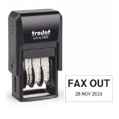 TRODAT ตรายางวันที่ข้อความ "FAX OUT" หมึกในตัว สีดำ | OfficeMate