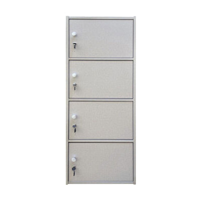 SF 4-Tier Locker Cabinet (LC-04-S), 42 x 30 x 115 cm., Cream | OfficeMate