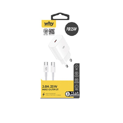 WHY ชุดชาร์จ รุ่น Super WC-3291CC สีขาว C to C 25W | OfficeMate