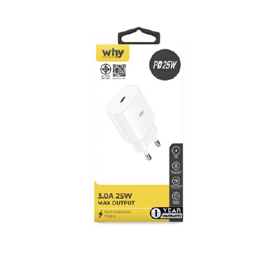 WHY หัวชาร์จ Type-C แบบ PD 25W รุ่น Super WC-3291C สีขาว | OfficeMate